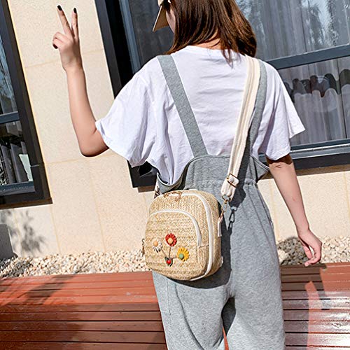 TENDYCOCO Crossbody Bag Straw Woven Purses and Handbags Convertible Shoulder Bag for Women Bucket Bag