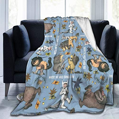 Qualet Where The Wild Things are Ultra Soft Micro Fleece Warm Throw Lightweight Bed Blanket Sofa Cozy, Blanket Couch Travel Chair for Home 50" X40