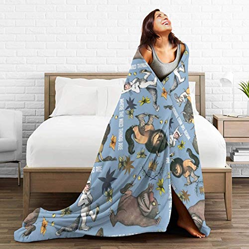 Qualet Where The Wild Things are Ultra Soft Micro Fleece Warm Throw Lightweight Bed Blanket Sofa Cozy, Blanket Couch Travel Chair for Home 50" X40