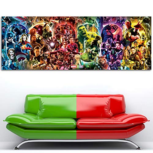 HNTHBZ Fashion Canvas Poster The Infinity Saga - Marvel Cinematic Universe Wall Art Avengers Endgame Silk Printed for Room Decor Painting (Size (Inch) : 16X45 inch No Framed)