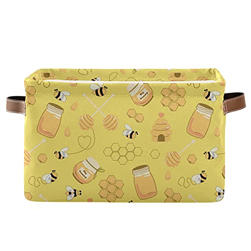 xigua Bee Honey Storage Bin for Toy Storage Basket Dirty Clothes Sundries Office Home Closet Organizer Shelf Cube Box Waterproof Laundry Basket