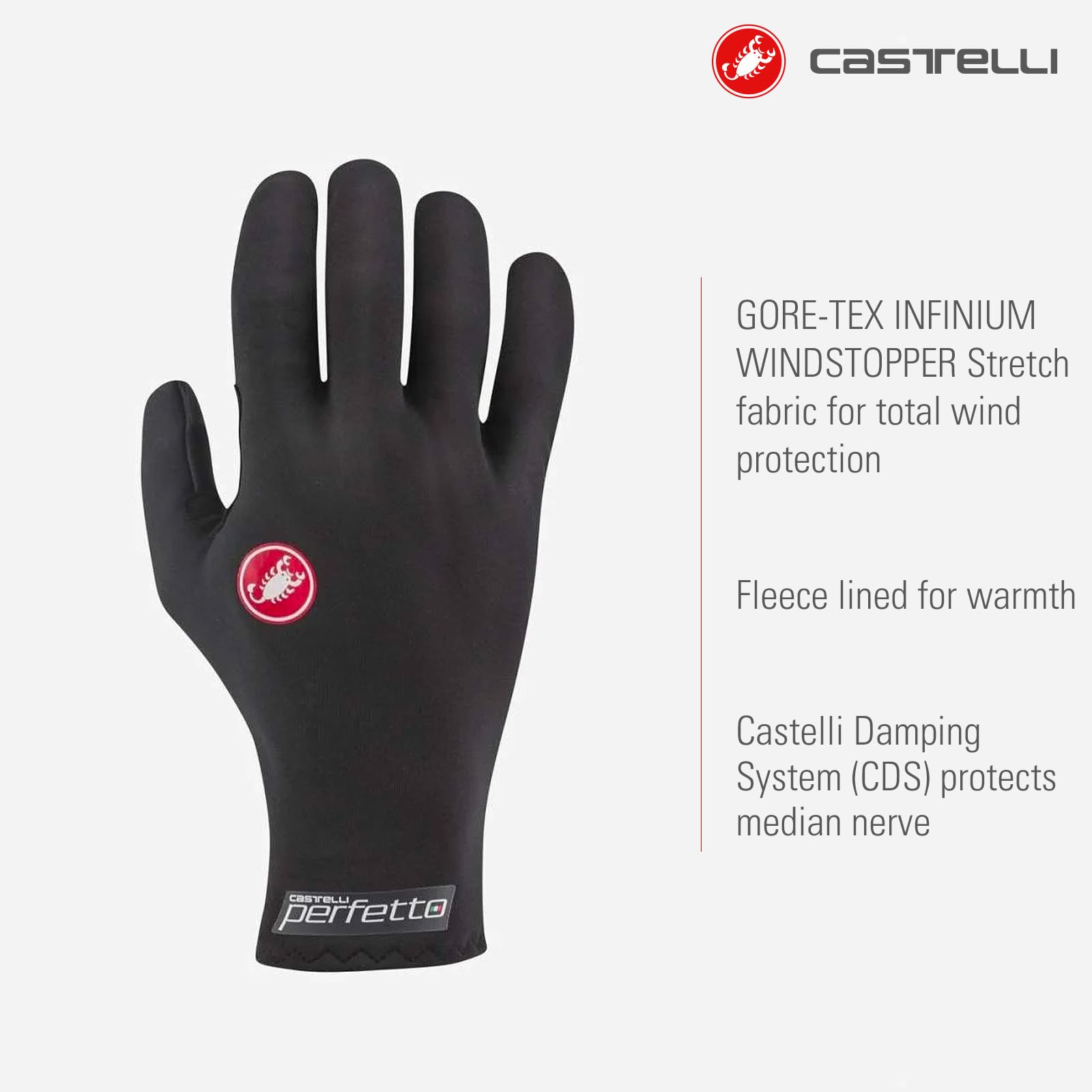 CASTELLI Men's Perfetto ROS Glove for Road and Gravel Biking I Cycling - Black - Large