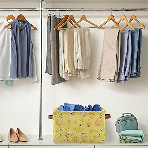 xigua Bee Honey Storage Bin for Toy Storage Basket Dirty Clothes Sundries Office Home Closet Organizer Shelf Cube Box Waterproof Laundry Basket