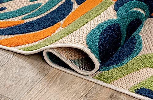 Rugshop Ravenna Modern Large Floral Flowers Indoor/Outdoor Area Rug 7'10" x 10' Multi
