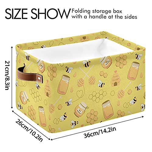 xigua Bee Honey Storage Bin for Toy Storage Basket Dirty Clothes Sundries Office Home Closet Organizer Shelf Cube Box Waterproof Laundry Basket