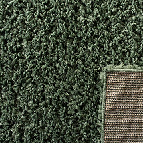 SAFAVIEH August Shag Collection 5'3" x 7'6" Green AUG200Y Solid Non-Shedding Living Room Bedroom Dining Room Entryway Plush 1.5-inch Thick Area Rug