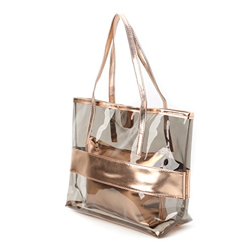 Women Transparent Shopping Bags Jelly Clear Beach Handbag Tote Shoulder Bag