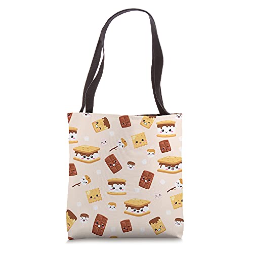 Kawaii Marshmallow S'mores Pattern Tote Bag