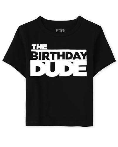 The Children's Place baby boys and Toddler Birthday Dude Graphic Tee T Shirt, Black, 5T US