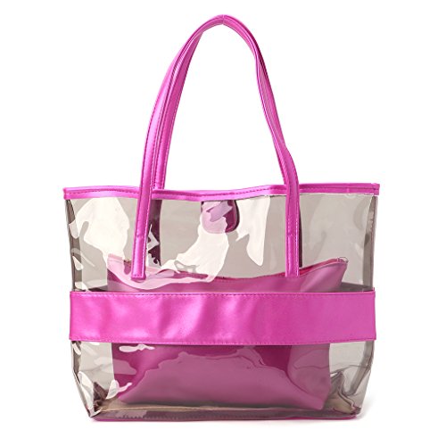 Women Transparent Shopping Bags Jelly Clear Beach Handbag Tote Shoulder Bag