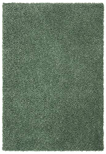 SAFAVIEH August Shag Collection 5'3" x 7'6" Green AUG200Y Solid Non-Shedding Living Room Bedroom Dining Room Entryway Plush 1.5-inch Thick Area Rug