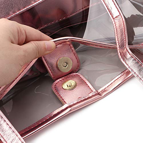 Women Transparent Shopping Bags Jelly Clear Beach Handbag Tote Shoulder Bag
