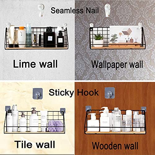 RANYUBIN Floating Shelves Wall Mounted, Rustic Wood Storage Set of 3 for Picture Frames, Collectibles, Decorative Items, Great for Living Room, Office, Bedroom, Bathroom, Kitchen etc