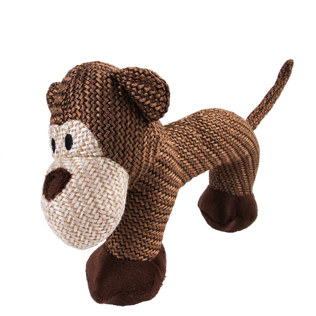 Squeaky Dog Toy Wakeu Plush Dog Chew Toys for Aggressive Chewers, Elephant Monkey Sheep Sound Durable Chew Stuffing Interactive Toy, Small Medium Dogs Puppy Cat Grinding Teeth Toy