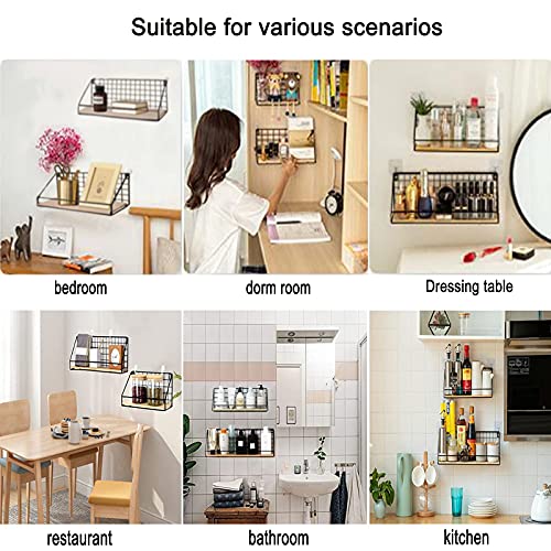 RANYUBIN Floating Shelves Wall Mounted, Rustic Wood Storage Set of 3 for Picture Frames, Collectibles, Decorative Items, Great for Living Room, Office, Bedroom, Bathroom, Kitchen etc