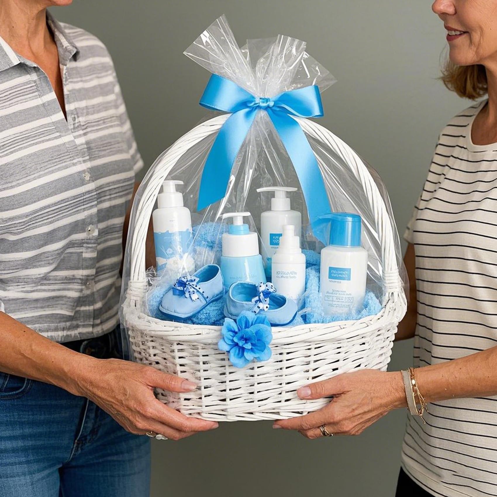 Shrink Wrap Bags for Gift Baskets, 24x30 inches Clear PVC Heat Gift Basket Shrink Bags 5Pack