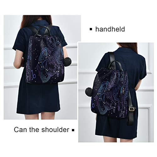 ALAZA Capricorn Zodiac Sign and Constellation Backpack Purse with Adjustable Straps for Woman Ladies