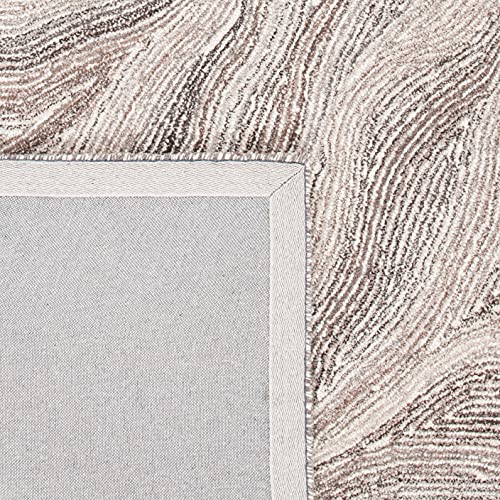 Safavieh Metro Collection 8' x 10' Ivory / Brown MET505T Handmade Modern Abstract Premium Wool Area Rug
