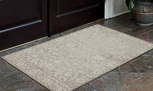 Brumlow MILLS Georgiana Traditional Distressed Floral Print Pattern Home Indoor Area Rug for Living Room Decor, Dining, Kitchen Rug, or Bedroom Mat, 30" x 46", Neutral