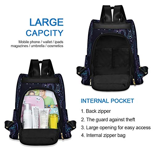 ALAZA Capricorn Zodiac Sign and Constellation Backpack Purse with Adjustable Straps for Woman Ladies