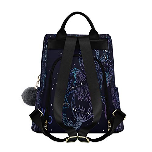 ALAZA Capricorn Zodiac Sign and Constellation Backpack Purse with Adjustable Straps for Woman Ladies