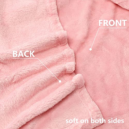 NANPIPER Fleece Blankets, Super Soft Flannel Queen Size Blanket for Bed, Luxury Cozy Microfiber Plush Fuzzy Blanket,Pink