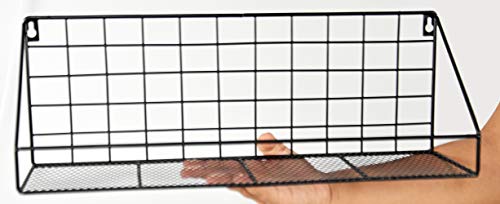Home-X Rustic Metal Wall Floating Shelf, Large Floating Shelves for Wall, Hanging Shelf for Bedroom, Bathroom, Kitchen-17" x 5" x 6"