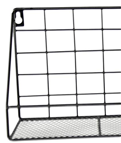 Home-X Rustic Metal Wall Floating Shelf, Large Floating Shelves for Wall, Hanging Shelf for Bedroom, Bathroom, Kitchen-17" x 5" x 6"