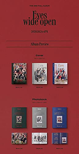 JYP TWICE - Eyes wide open (Vol.2) Album+Folded Poster+Extra Photocards Set (Retro ver.) JYPK1006