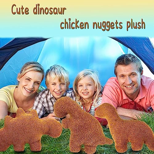 SNOWOLF 27.5" Cute Dino Nugget Pillow Soft Squishy Dinosaur Chicken Nugget Pillow Plush Toy for Decorations (Can't Stand Still), Creative Gift Ideas for Boys Girls Easter Birthday (Brontosaurus)