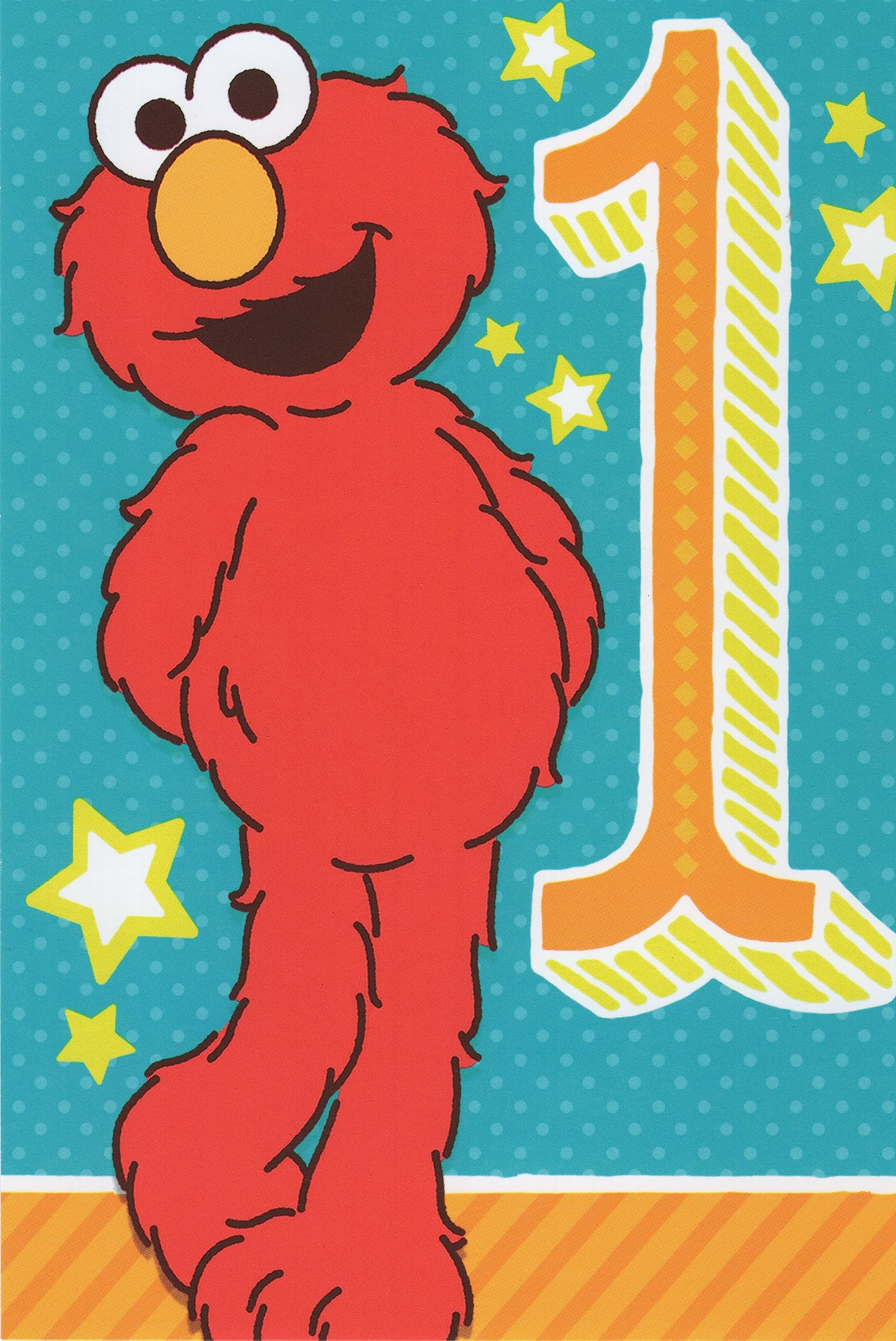 Heartline Elmo Happy 1st First Birthday (Age 1) - Elmo's Wishing You LOTS OF FUN for Someone Sweet Who's Turning One! Happy 1st Birthday!