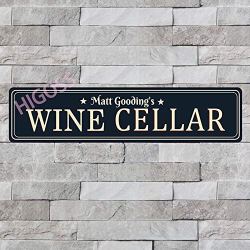 Custom Family Wine Cellar Sign, Personalized Name Bar Sign, Customizable Wine Lover Gift, Metal Wine Room Decor,Metal Sign, 4" X 18"