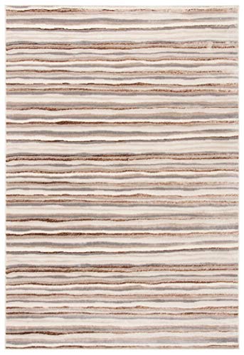 SAFAVIEH Lagoon Collection 8' x 10' Ivory / Brown LGN148B Distressed Non-Shedding Living Room Bedroom Dining Home Office Area Rug