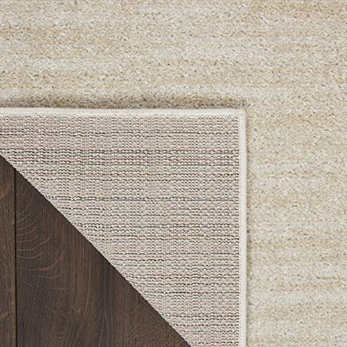 Nourison Essentials Indoor/Outdoor Ivory Beige 5' x 7' Area Rug, Easy -Cleaning, Non Shedding, Bed Room, Living Room, Dining Room, Backyard, Deck, Patio (5x7)