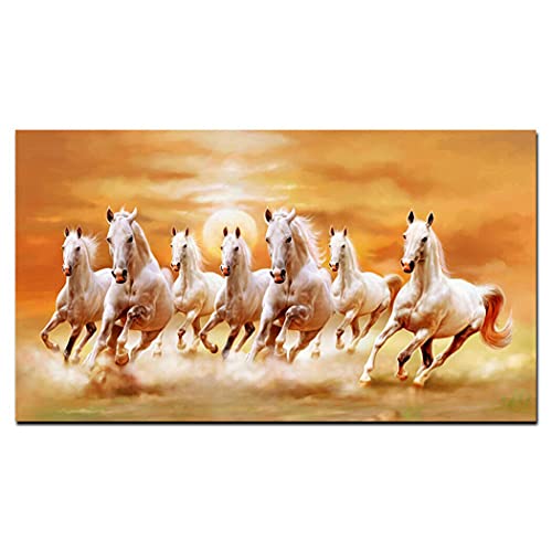 ZENDA Horse Portrait Painting Horse Canvas Art for Wall Decor Print Painting for Living Room Decoration Framed and Ready to Hang