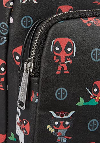 Loungefly POP Marvel Deadpool 30th Anniversay All Over Print Womens Double Strap Shoulder Bag Purse
