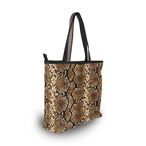 QMXO Snake Skin Print Handbags and Purse for Women Tote Bag Large Capacity Top Handle Shopper Shoulder Bag