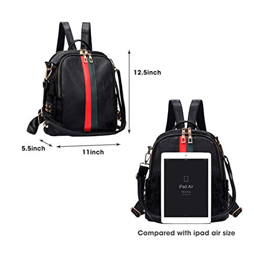 Alovhad Pu Leather Mini Backpack For Women Purse Cute Daypack Bag Fashion Shoulder Bag (B-Big Black)