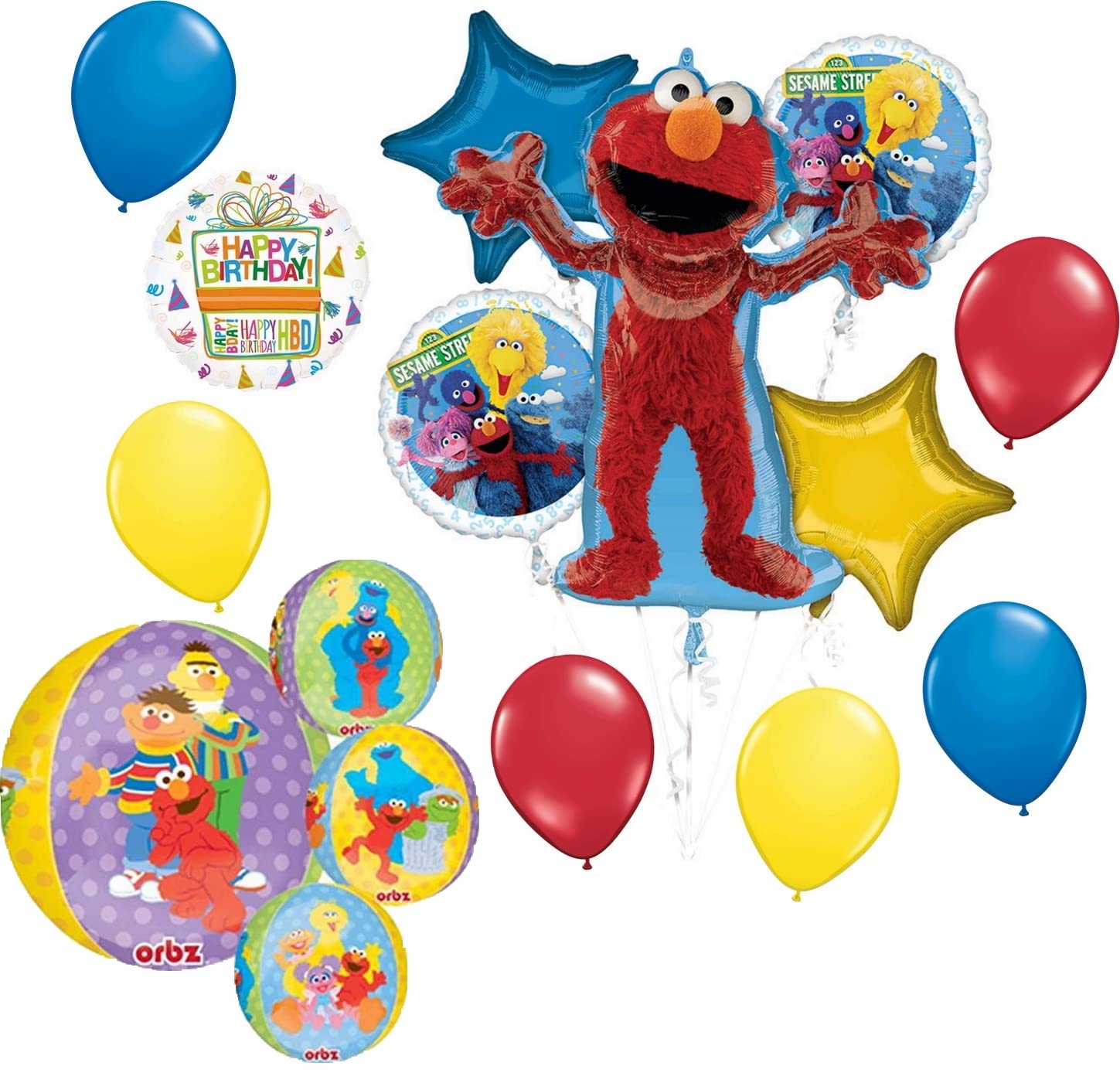 Anagram Elmo and Friends Birthday Party Supplies 13pc Balloon Bouquet Decorations
