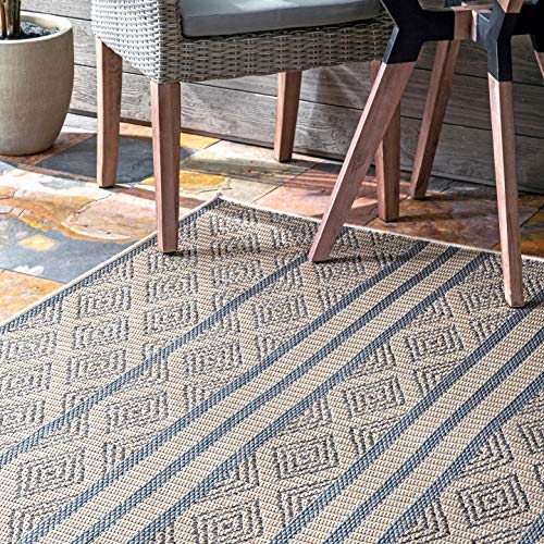nuLOOM Charter Banded Trellis Indoor/Outdoor Area Rug, 5' x 8', Light Grey