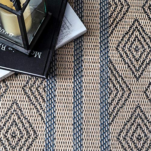 nuLOOM Charter Banded Trellis Indoor/Outdoor Area Rug, 5' x 8', Light Grey