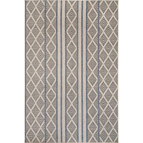 nuLOOM Charter Banded Trellis Indoor/Outdoor Area Rug, 5' x 8', Light Grey