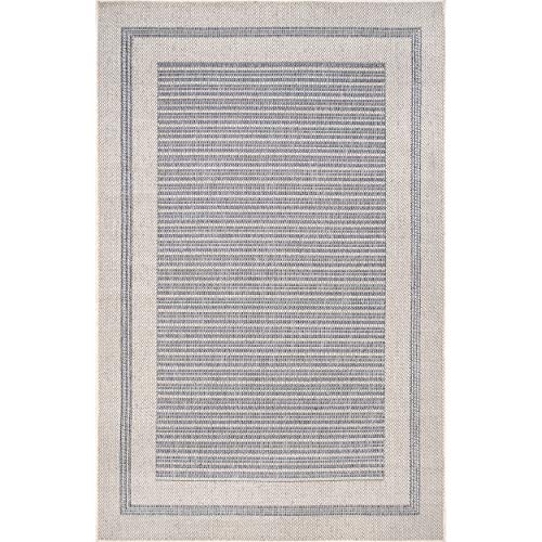nuLOOM Charter Bordered Solid Indoor/Outdoor Area Rug, 6' 7" x 9', Light Grey