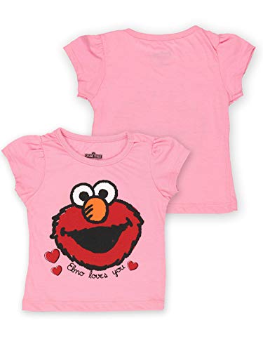 Sesame Street Girls' Modern/Fitted, Pink Elmo Loves You, 3T