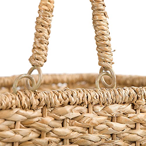 Creative Co-Op Woven Bankuan Rope Stair Basket with Handles, Natural
