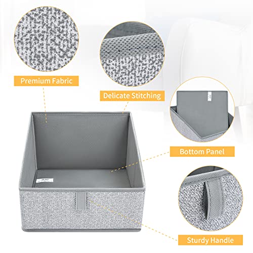 DIMJ Closet Baskets, 6 Packs Trapezoid Storage Bins, Fabric Baskets for Organizing Shelves, Foldable Storage Cube Bins for Toys, Baby Toiletry, Office Supplies, DVDs, Books