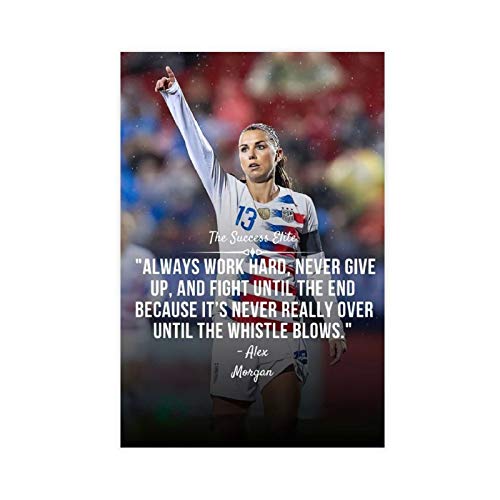 Famous Football Player Alex Morgan High-Definition Decorative Football Poster Print 34 Canvas Poster Bedroom Decor Sports Landscape Office Room Decor Gift 12×18inch(30×45cm) Unframe: