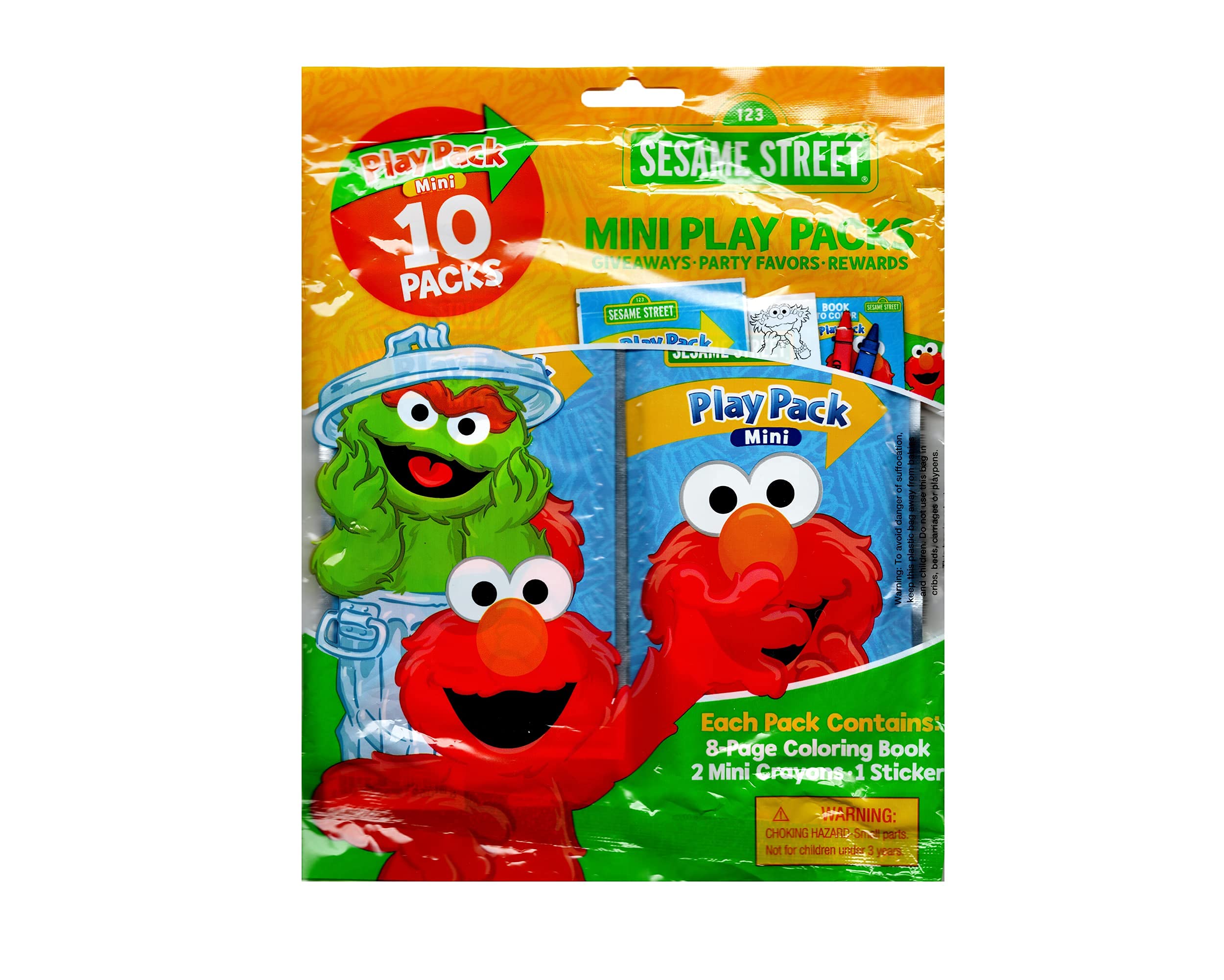 Bendon Sesame Street Mini Play Packs | Sesame Street Party Favors | Includes Mini Coloring Book, 2 Mini Crayons, and a Sticker |10-Pack | Officially Licensed (Sesame Street)
