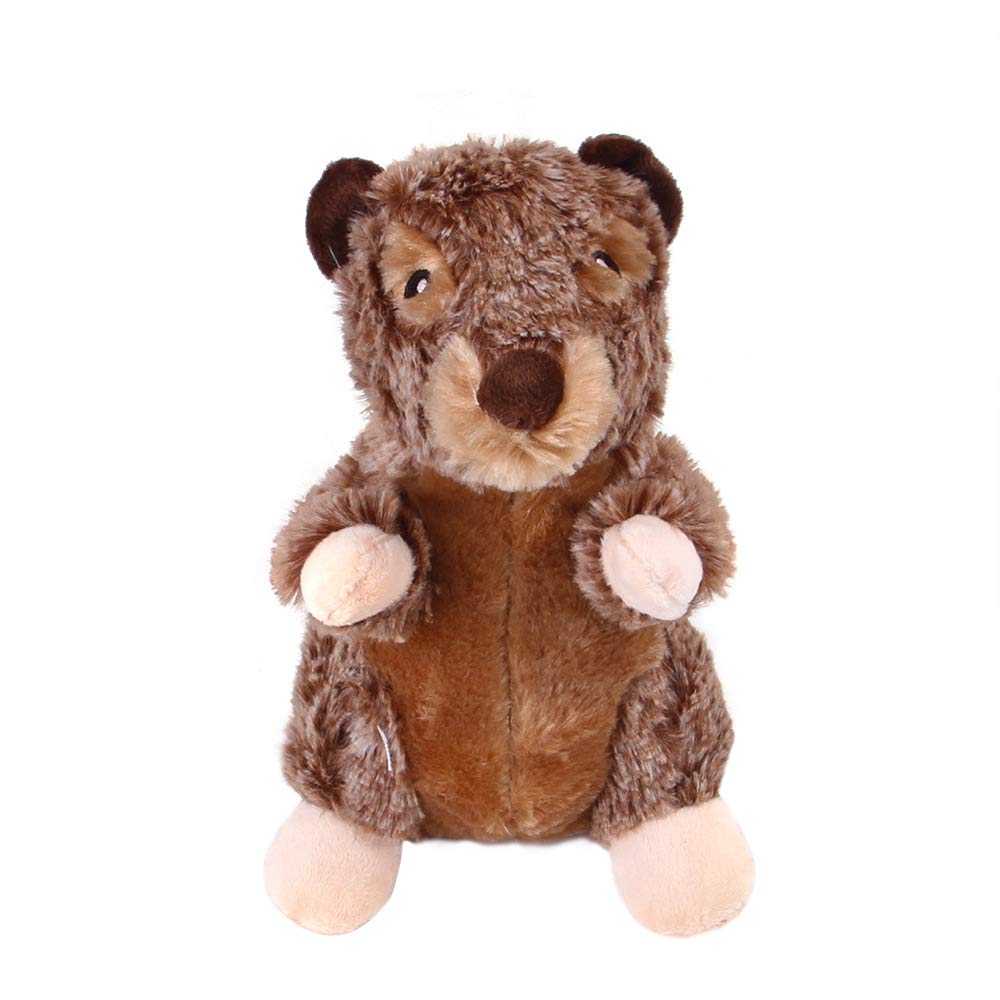 Pet Toys, Dog Squeaky Toys Interactive Toys for Chewers Durable Plush Dog Toys for Small Medium Large Dogs (Brown Groundhog)