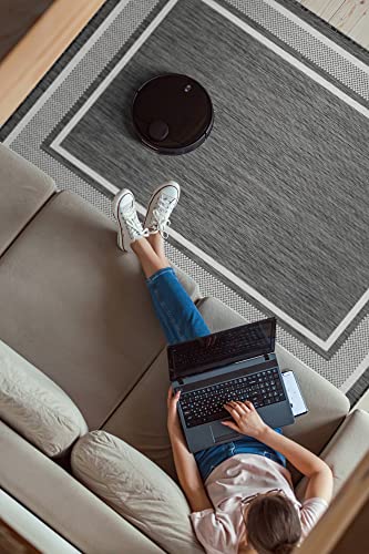 Adiva Rugs Outdoor Indoor Area Rug, Weather Resistant, Easy to Clean, Stain Resistant Floor Mat for Dining Room, Backyard, Deck, Patio (Pebble Weiss, 5'3" x 7')